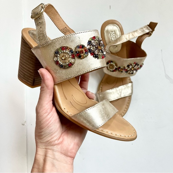 Born | Shoes | Born Brazilia Jeweled Slingback Heeled Sandals Sz 8 ...